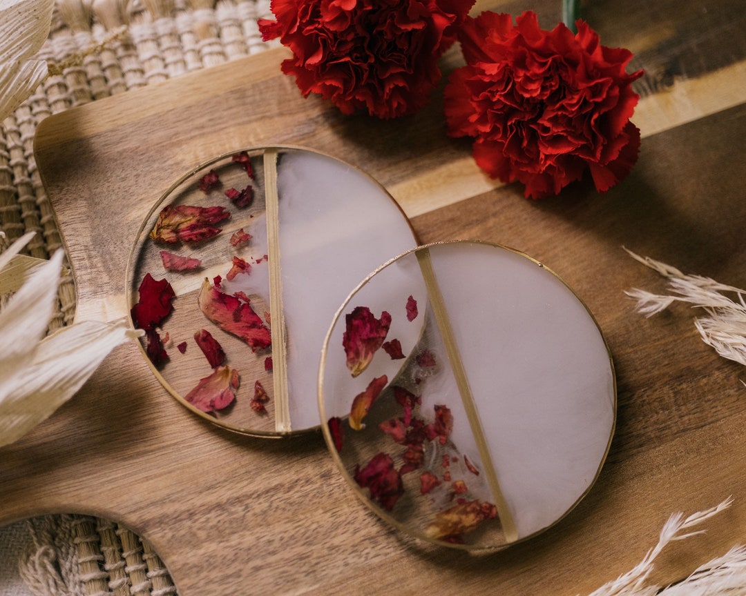 Rose Petal Coasters | Rose Coasters 2pcs | Valentine’s Day | Wedding ...