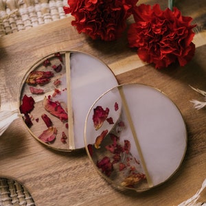 Rose Petal Coasters | Rose Coasters 2pcs | Valentine’s Day | Wedding ...