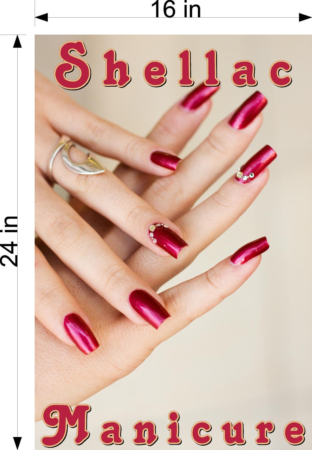 Manicure 29 Interior/exterior Window Decal Vinyl Adhesive Front Poster ...