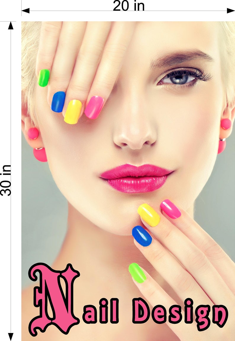 Nail Design 03 Wallpaper Poster With Adhesive Backing Wall Sticker ...