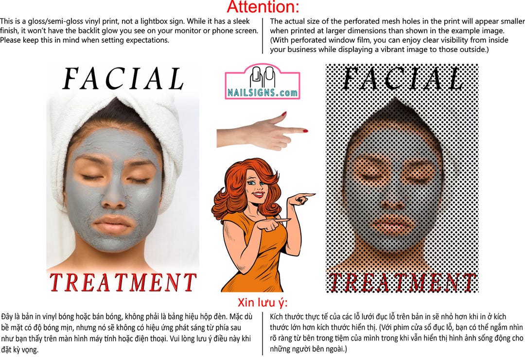 Facial 01 Perforated Mesh One Way Vision See-through Window Vinyl Sign ...