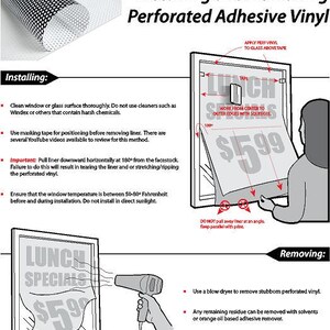 Salon 72 Perforated Mesh One Way Vision Window Vinyl See-through Sign ...