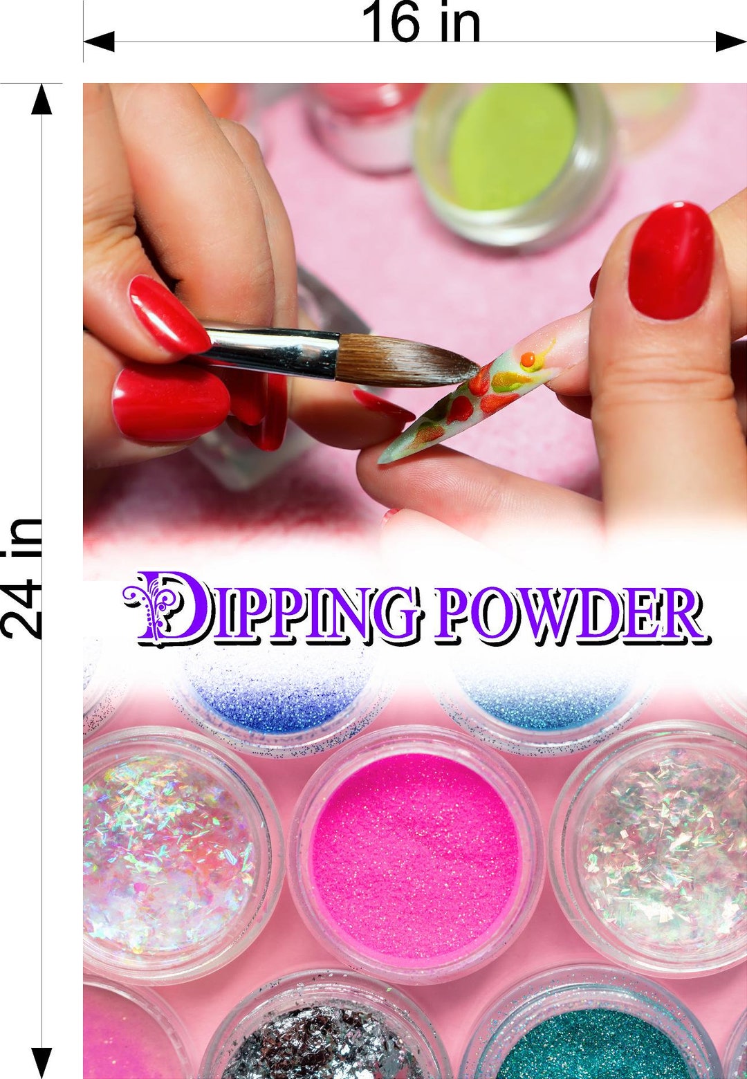 Dipping Powder 06 Window Decal Interior/exterior Vinyl Adhesive Front ...