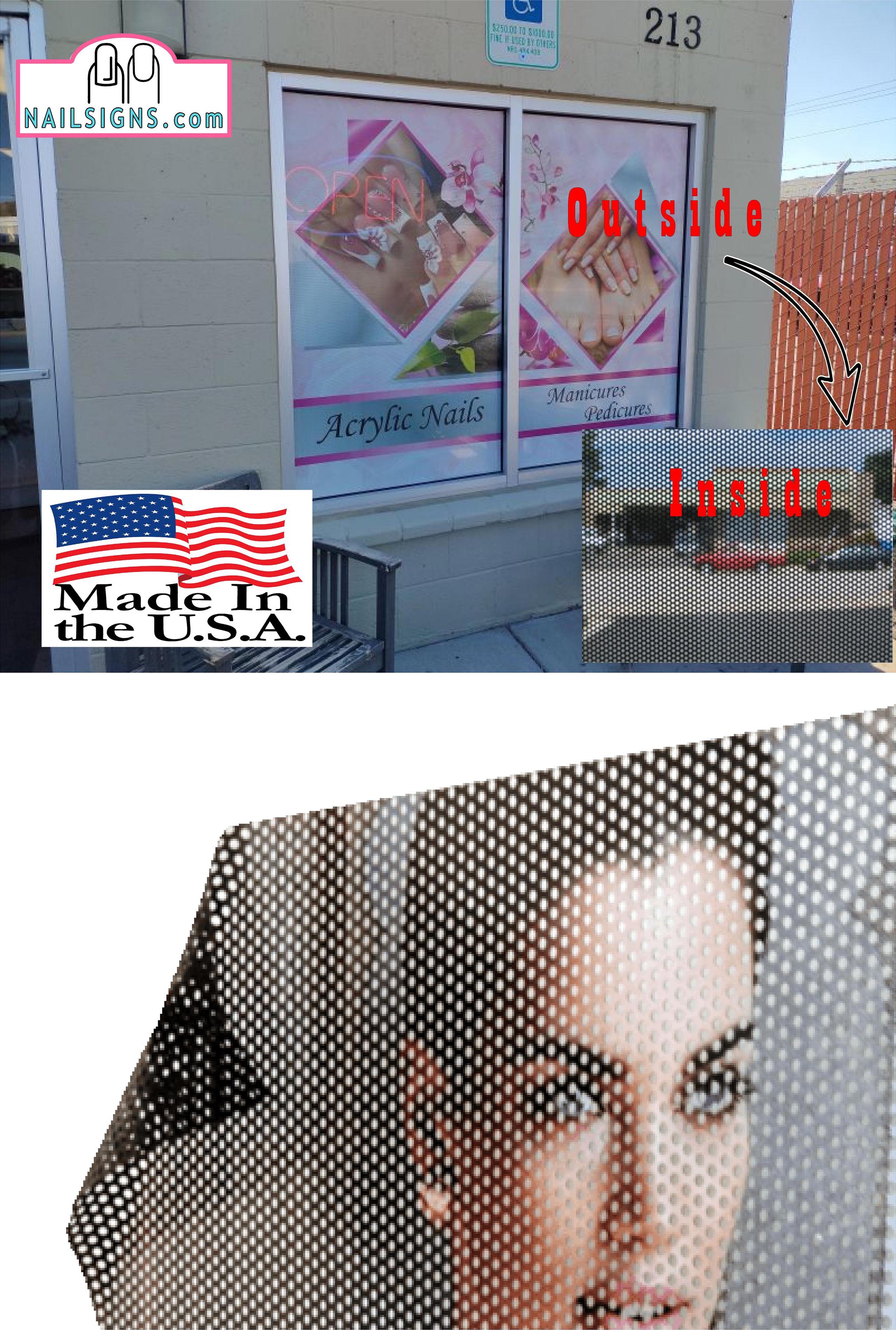 Facial 01 Perforated Mesh One Way Vision See-through Window Vinyl Sign ...