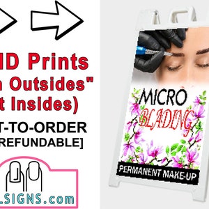Microblading A-frame SIGNS SIGNICADE White 36" X 24" 11, 12, 13, 14, 15 ...