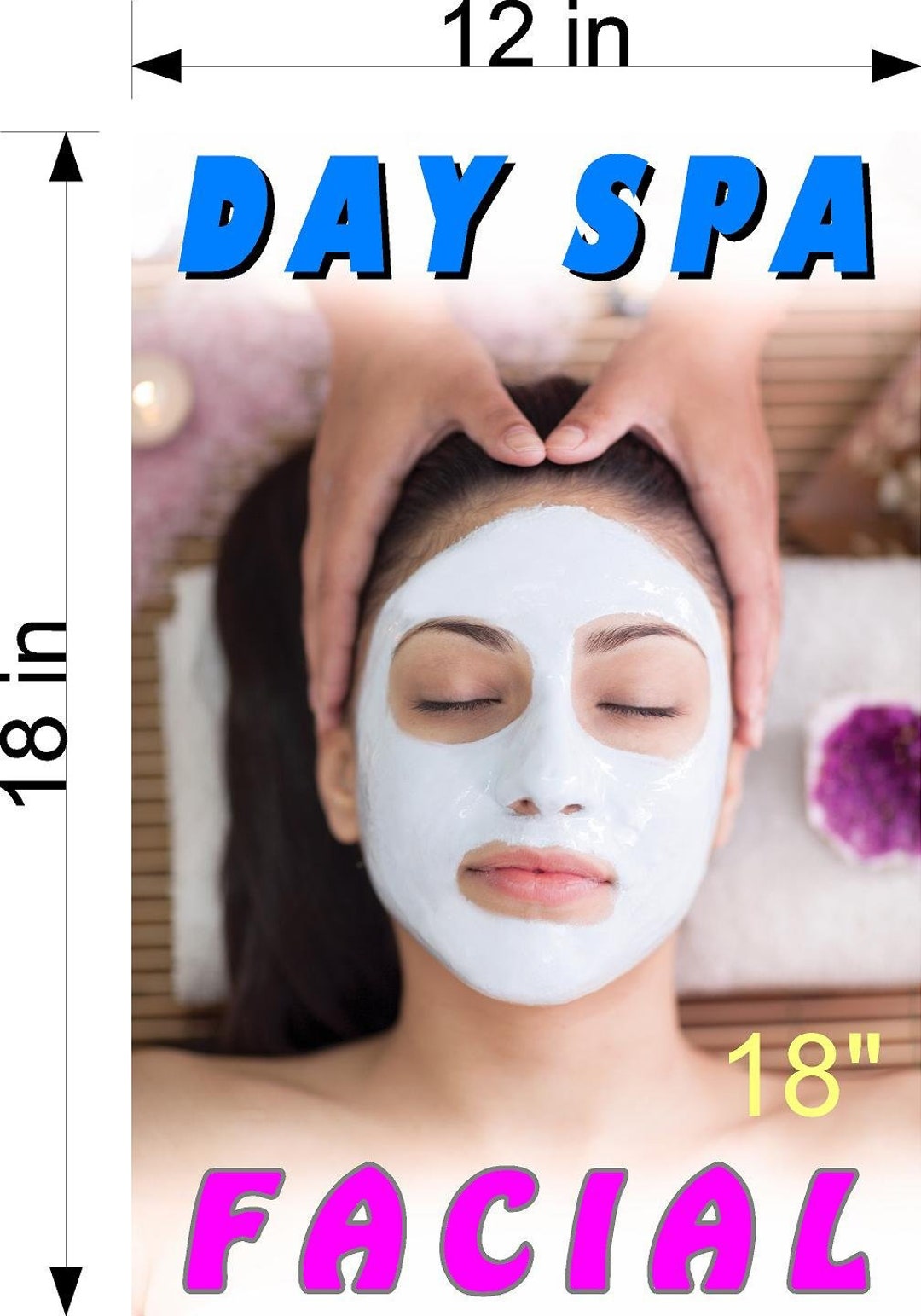 Facial 04 Day Spa Wallpaper Poster With Adhesive Backing Wall Sticker ...