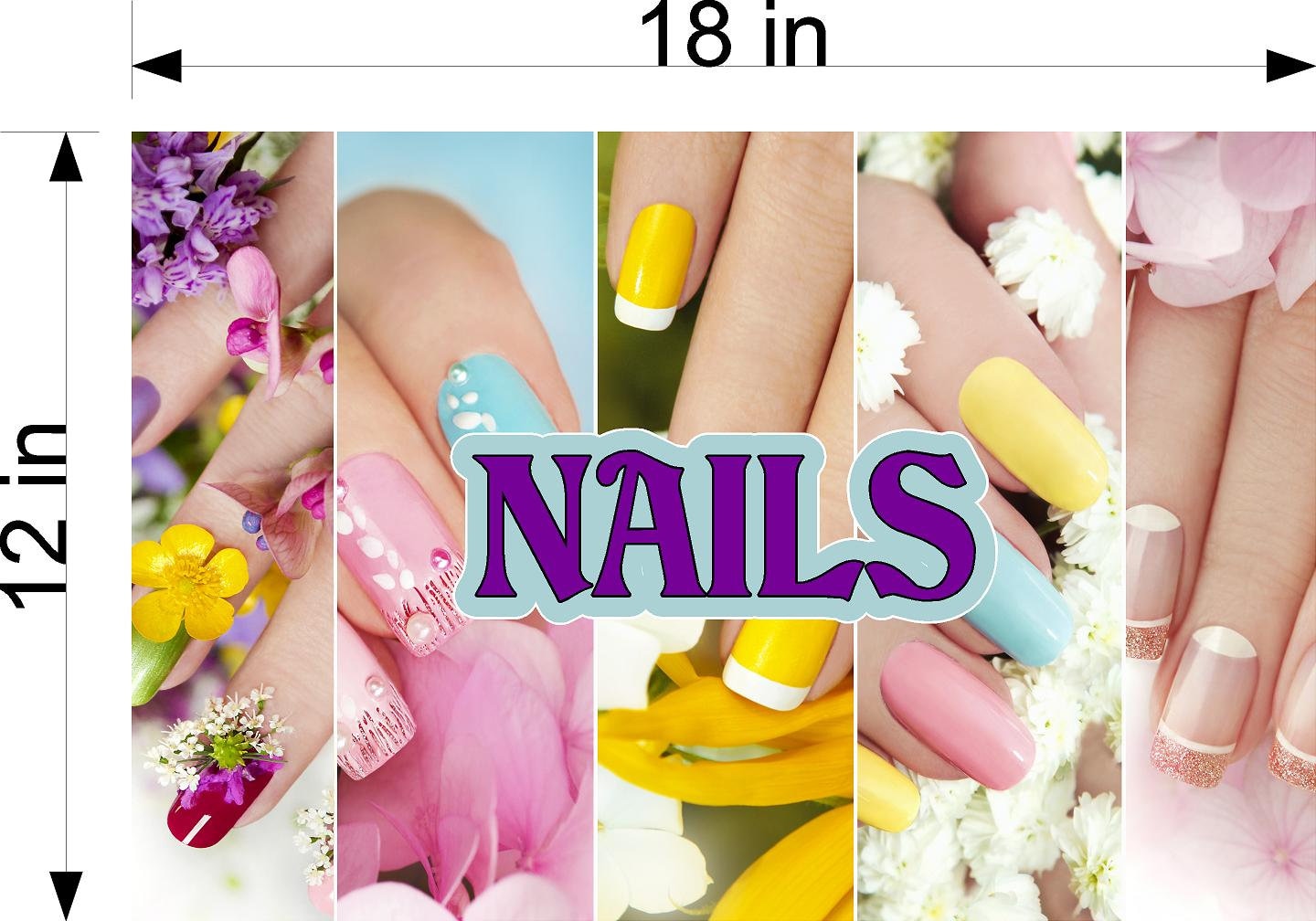 NAILS 08 Wallpaper Poster With Adhesive Backing Wall Sticker Décor ...
