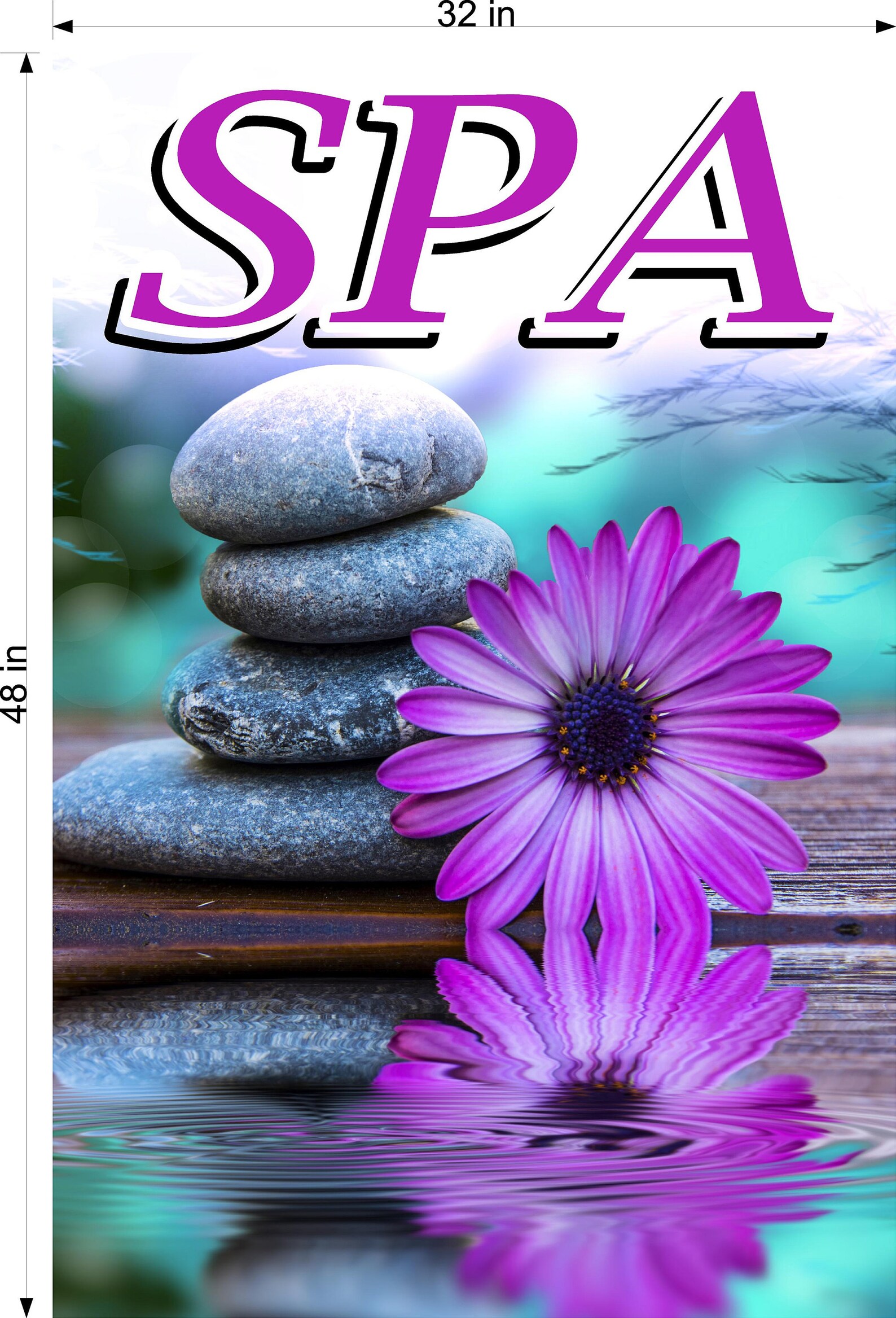 SPA 01 Wallpaper Poster with Adhesive Backing Wall Sticker | Etsy