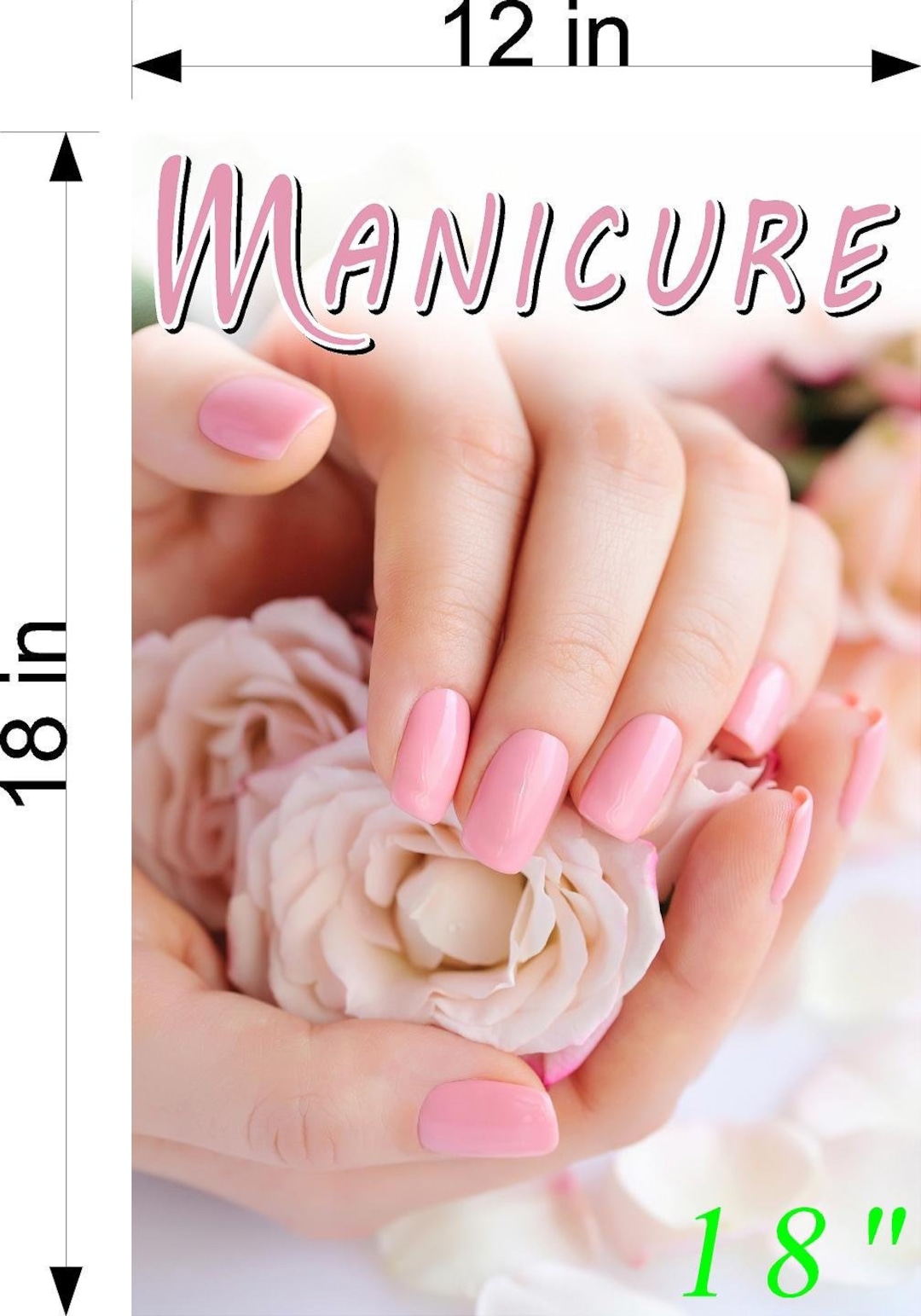 Manicure 25 Wallpaper Poster With Adhesive Backing Wall Sticker Décor ...
