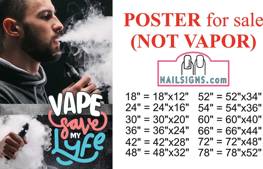 Vape 07 Photo-realistic Paper Poster Premium Interior Inside Sign Wall ...