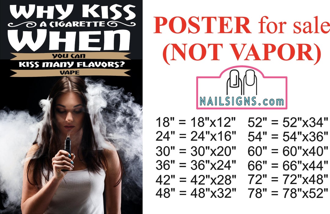 Vape 06 Photo-realistic Paper Poster Premium Interior Inside Sign Wall ...