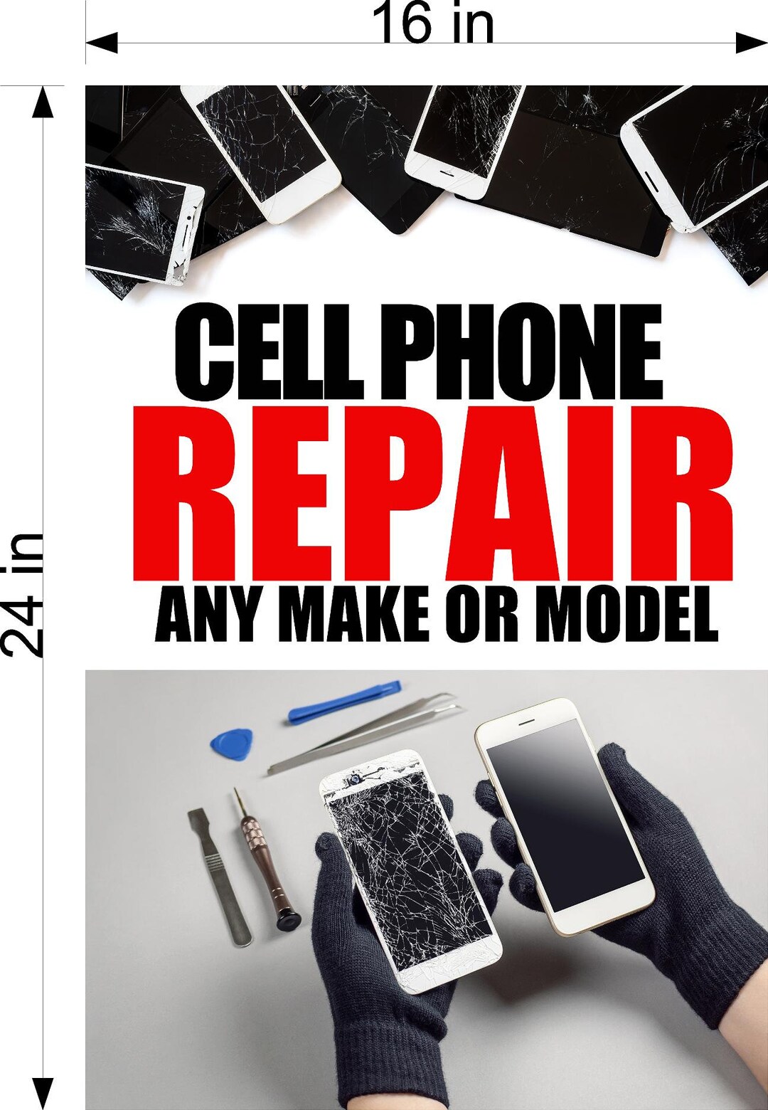 Phone Repair 03 Interior/exterior Window Decal Vinyl Adhesive Front ...