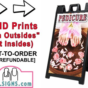 Pedicure A-frame SIGNS SIGNICADE BLACK 36" X 24" 11, 12 ,13 ,15, 16, 19 ...