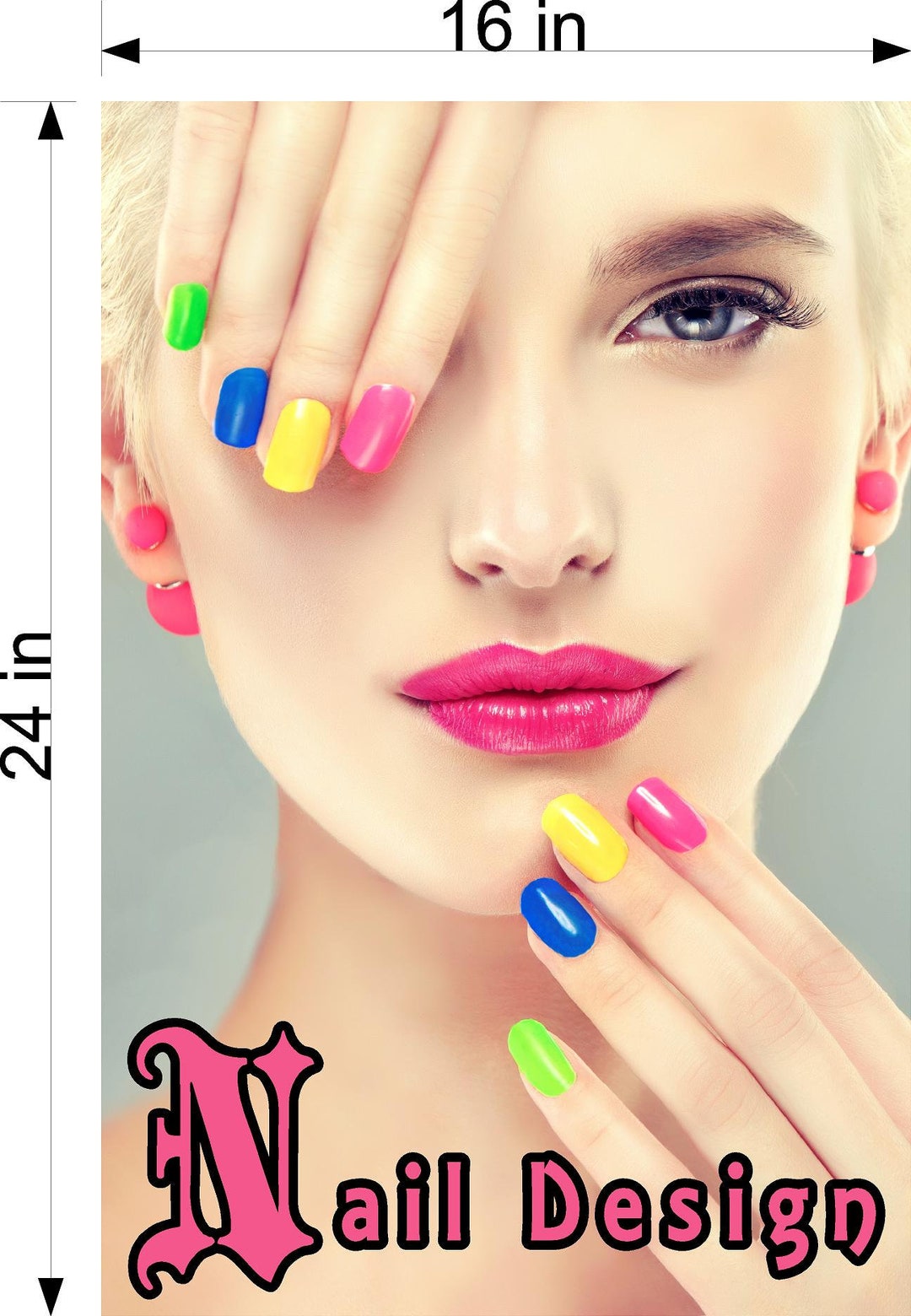 Nail Design 03 Perforated Mesh One Way Vision Window See Through Sign ...