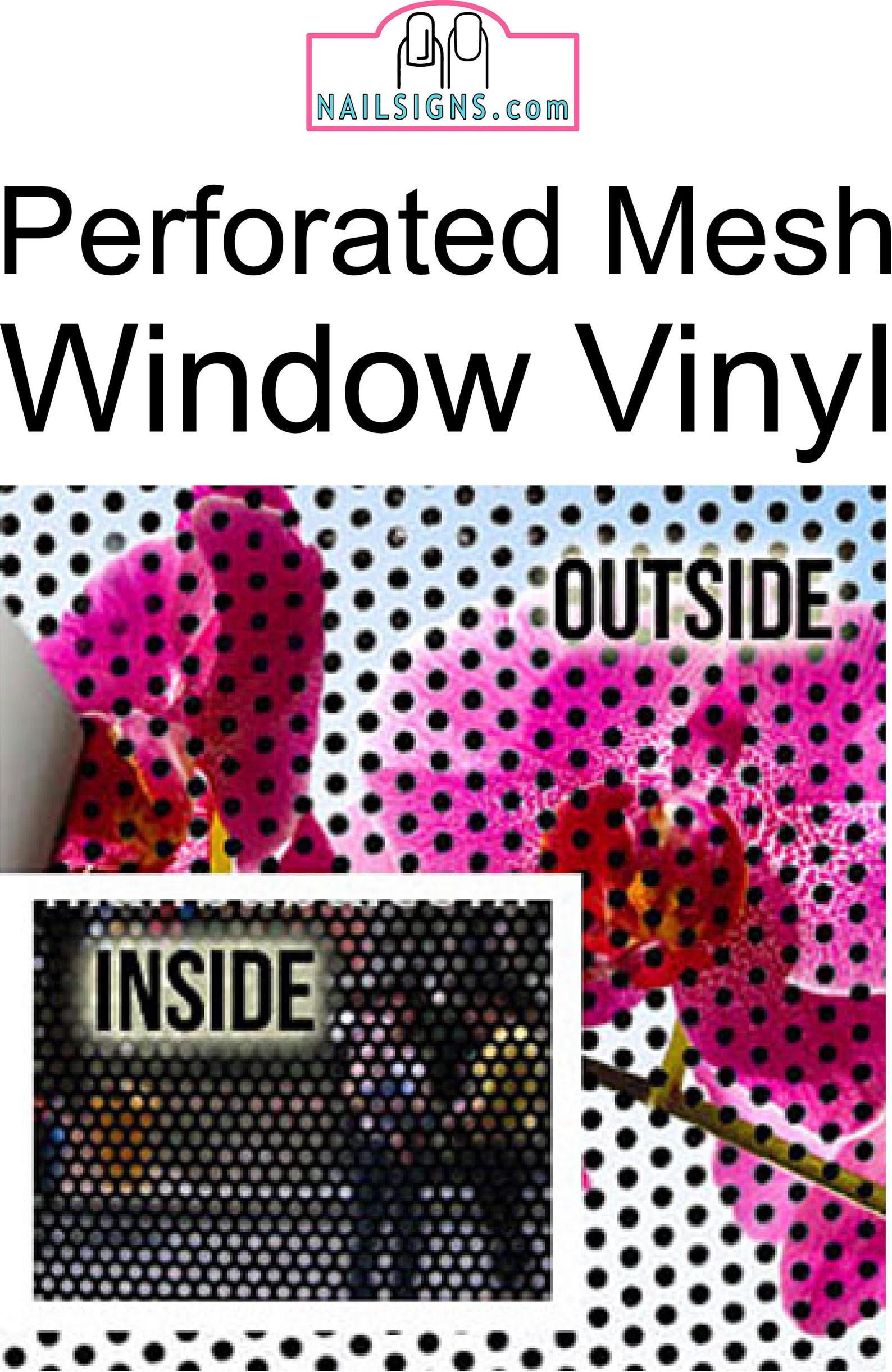 Salon 72 Perforated Mesh One Way Vision Window Vinyl See-through Sign ...