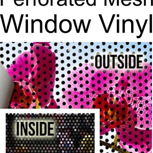 Salon 72 Perforated Mesh One Way Vision Window Vinyl See-through Sign ...