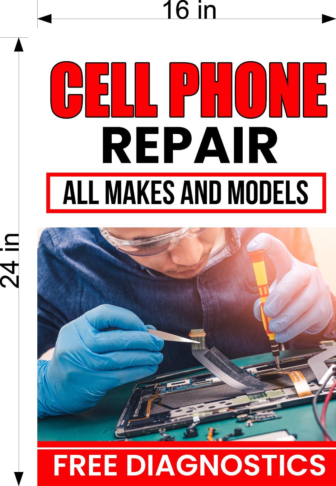 Phone Repair 04 Photo-realistic Paper Poster Premium Interior Inside ...