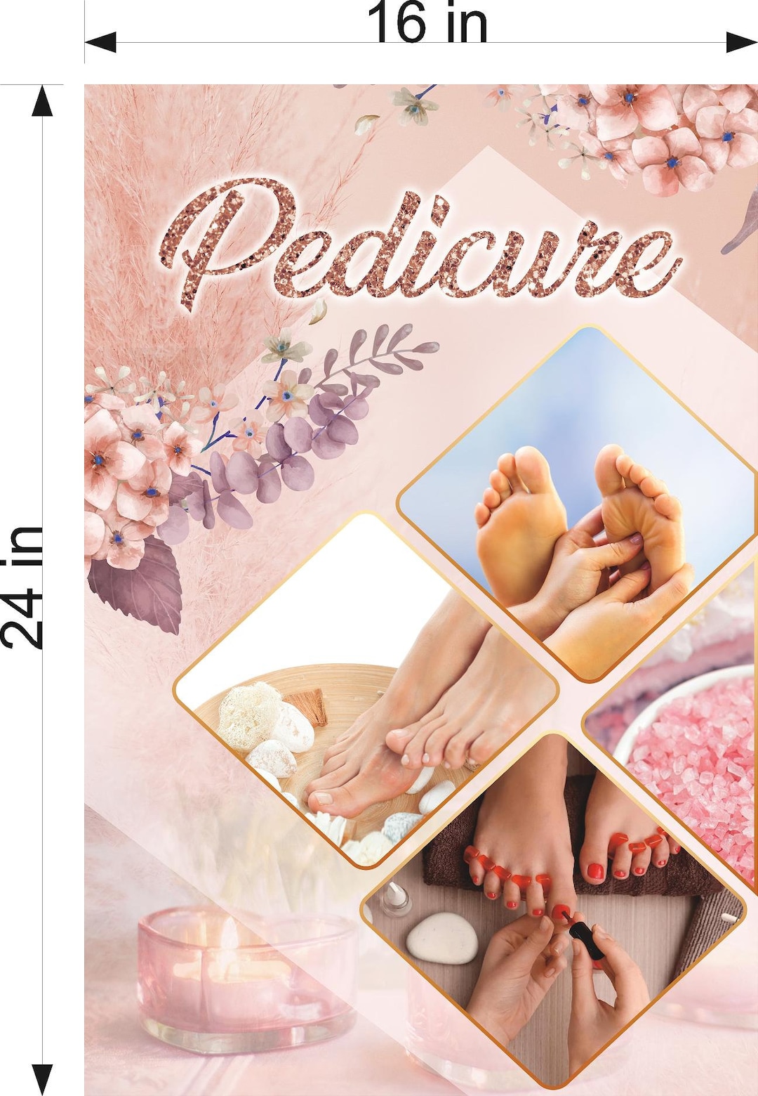 Salon 73 Photo-realistic Paper Poster Interior Inside Sign Pedicure ...