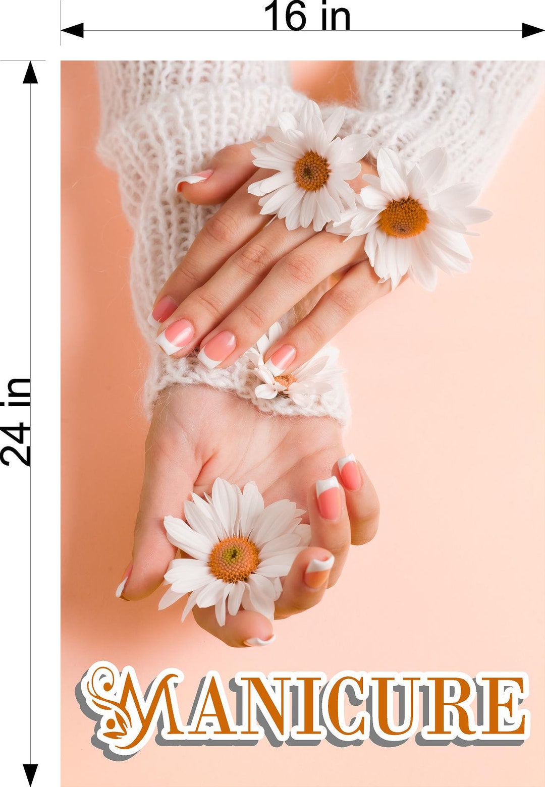 Manicure 10 Perforated Mesh One Way Vision Window See-through Sign ...