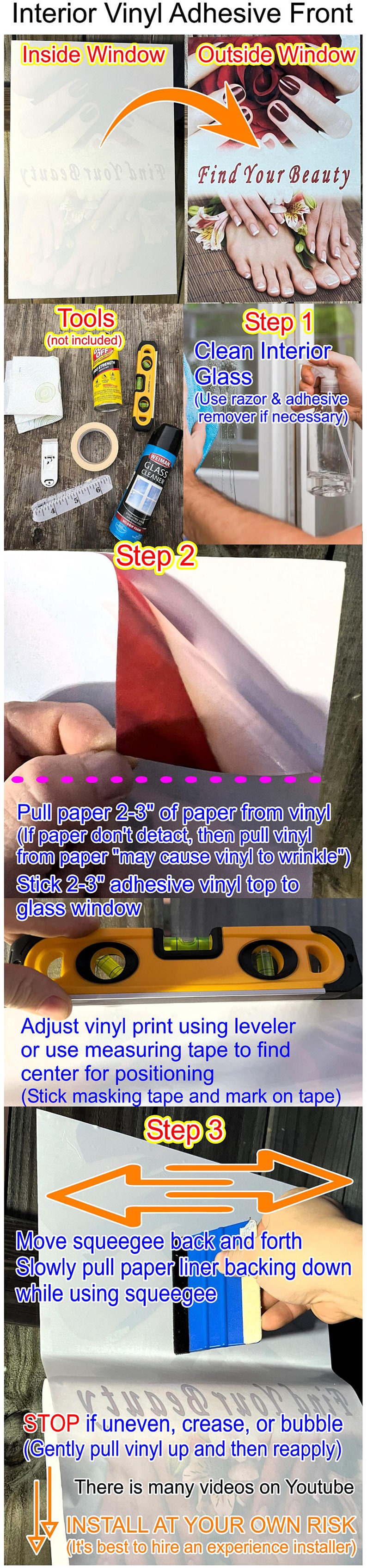 Salon 02 Translucent Window Film Interior/exterior Adhesive Vinyl ...