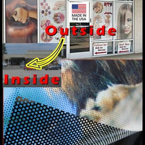 Salon 72 Perforated Mesh One Way Vision Window Vinyl See-through Sign ...