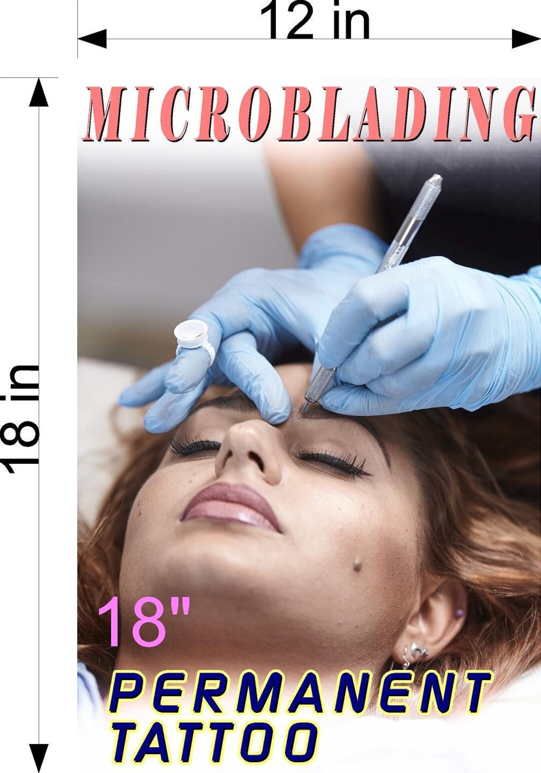 Microblading 06 Wallpaper Poster With Adhesive Backing Wall Sticker ...
