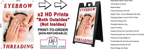Digital Prints 17 16 20 Waxing Salon Sidewalk Portable Display Posters ...