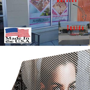 Salon 72 Perforated Mesh One Way Vision Window Vinyl See-through Sign ...