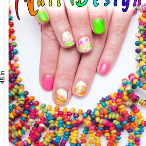 Nail Design 02 Wallpaper Poster With Adhesive Backing Wall Sticker ...