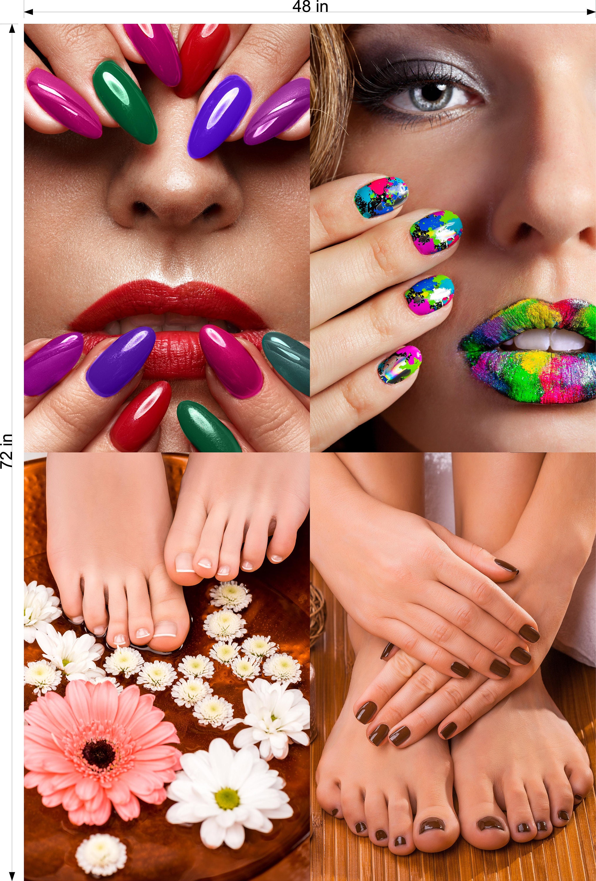 Pedicure Manicure 21 Photo realistic Paper Poster Interior Inside Sign Wall Window Non laminated Pedicure Nails Vertical Etsy