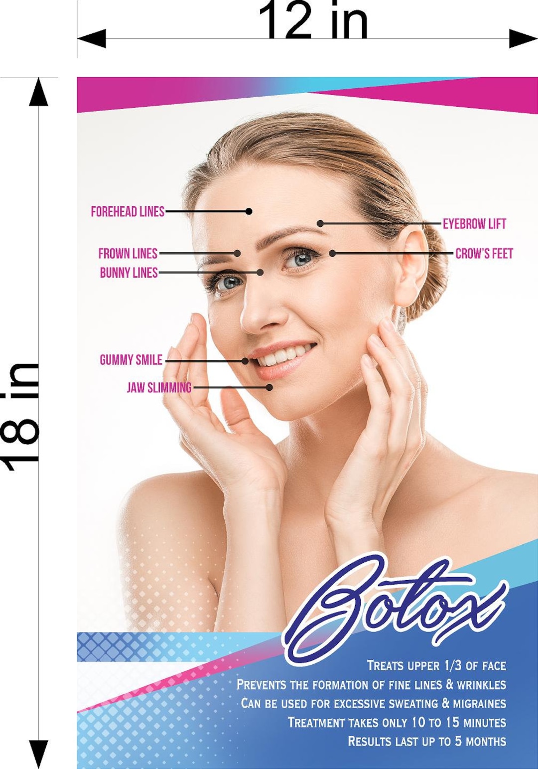 Botox 04 Wallpaper Fabric Poster With Adhesive Backing Wall Decal ...