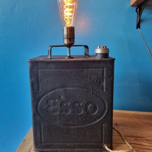 Vintage HIGHLY Collectable Esso Fuel Can Lamp, Table, Desk, Floor ...