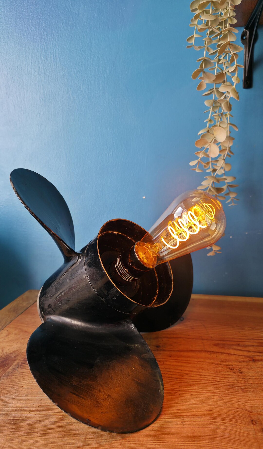 Vintage Metal Boat Propeller Lamp, Table, Desk, Home Office, Marine ...