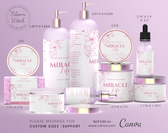 Editable Pink Product Labels Template Body Butter Sugar - Etsy