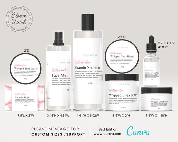 Body Butter Label Template White Body Butter Labels Diy Body - Etsy