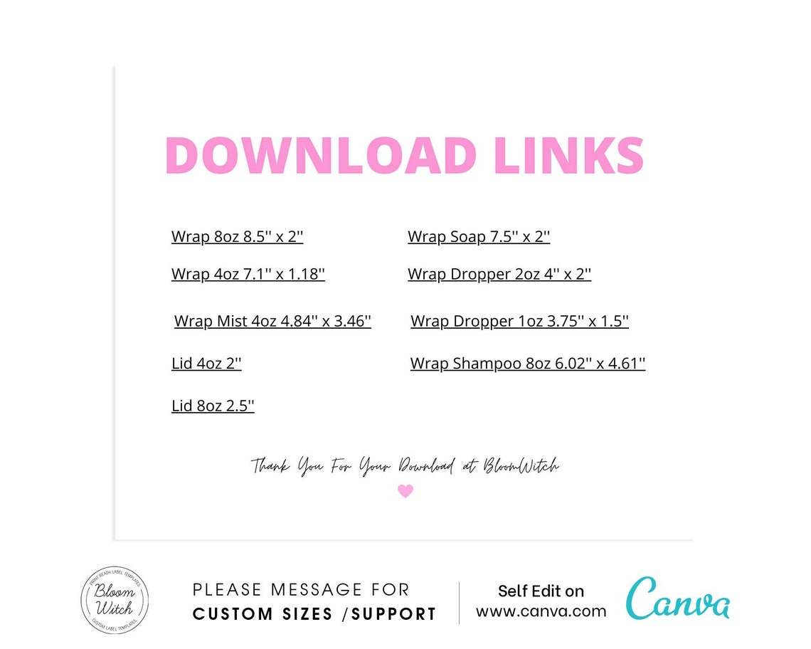 Editable Pink Label Template-body Butter Label, Sugar Scrub, Skincare ...