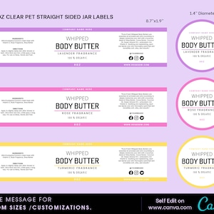 Body Butter DIY Label Template-editable Elegant Body Product,cosmetic ...