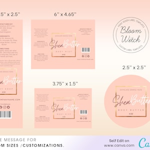 Editable Shea Butter Label Templates- Whipped Shea Butter Labels Diy ...