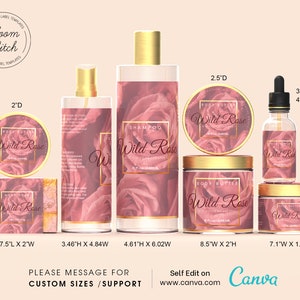 Body Butter Label Template DIY - Rose Body Butter Labels, Body Butter ...