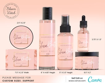 Editable Gold Peach Cosmetic Label Templates Body - Etsy