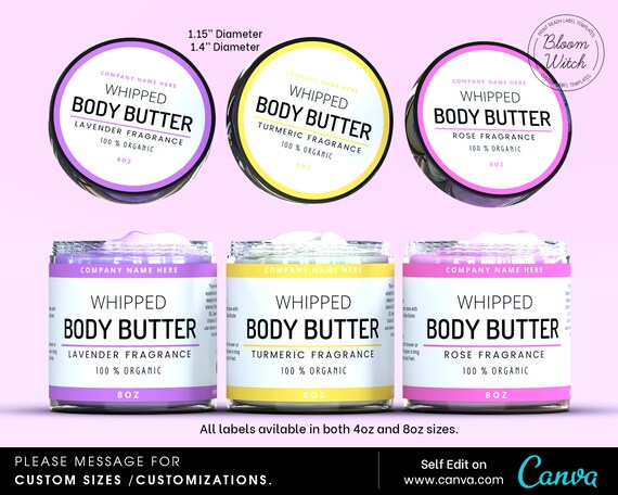 Body Butter DIY Label Template-editable Elegant Body - Etsy