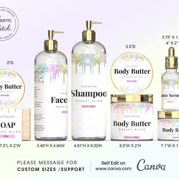 Glitter Labels - Etsy