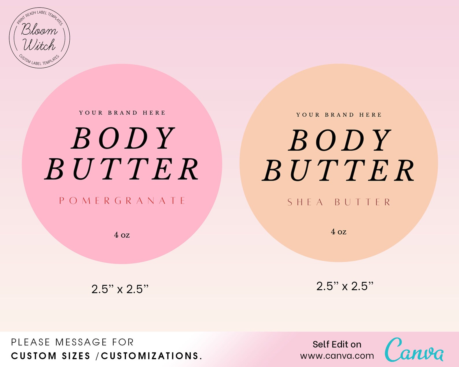Body Butter Label Diy-body Scrub Labels,4oz Jar Label,8oz Jar Label ...