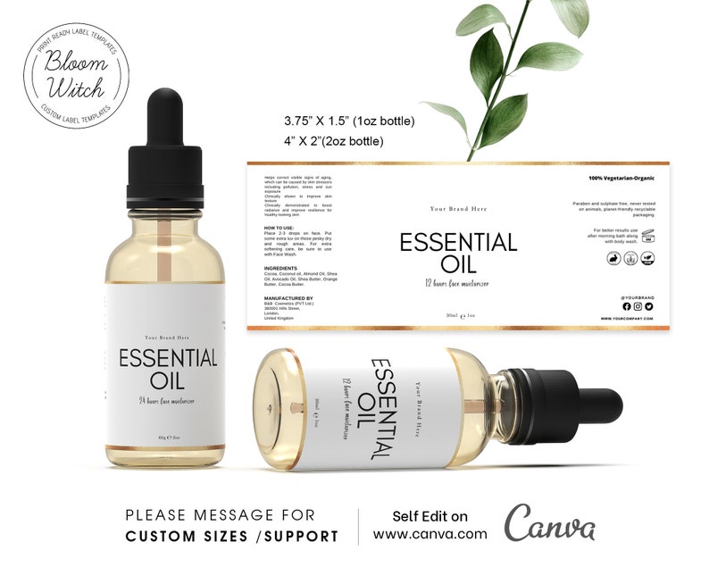 Editable White Labels Bottle and Jar Product Label Set for - Etsy