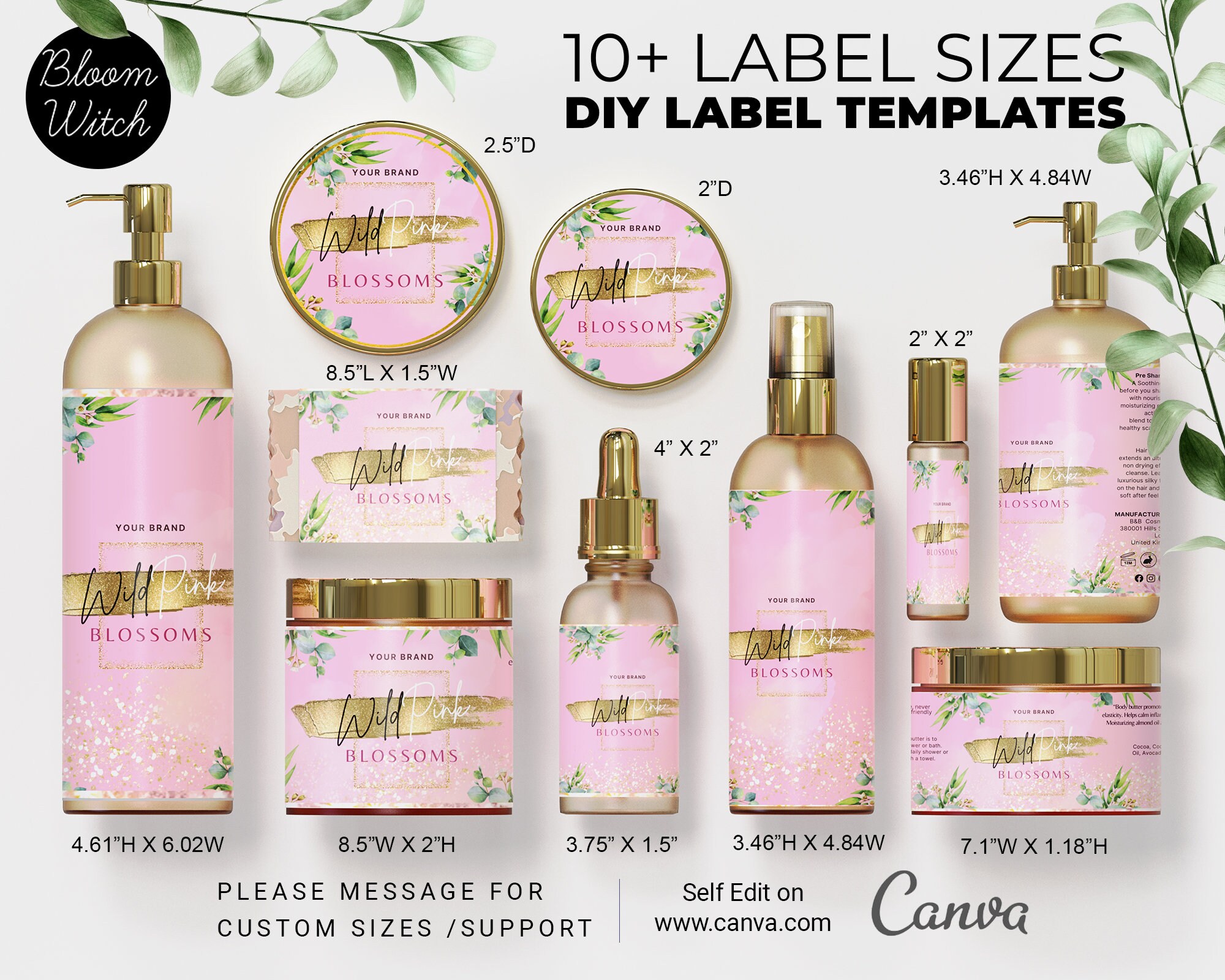 Shea Butter Labels Canva Labels, Skincare, Cosmetic Labels, 16oz, Wrap ...