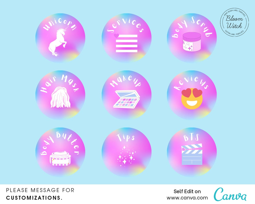 Unicorn Instagram Highlight Covers-unicorn Body Butter Labels ...