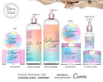 Editable Pink Product Labels Template Body Butter Sugar - Etsy