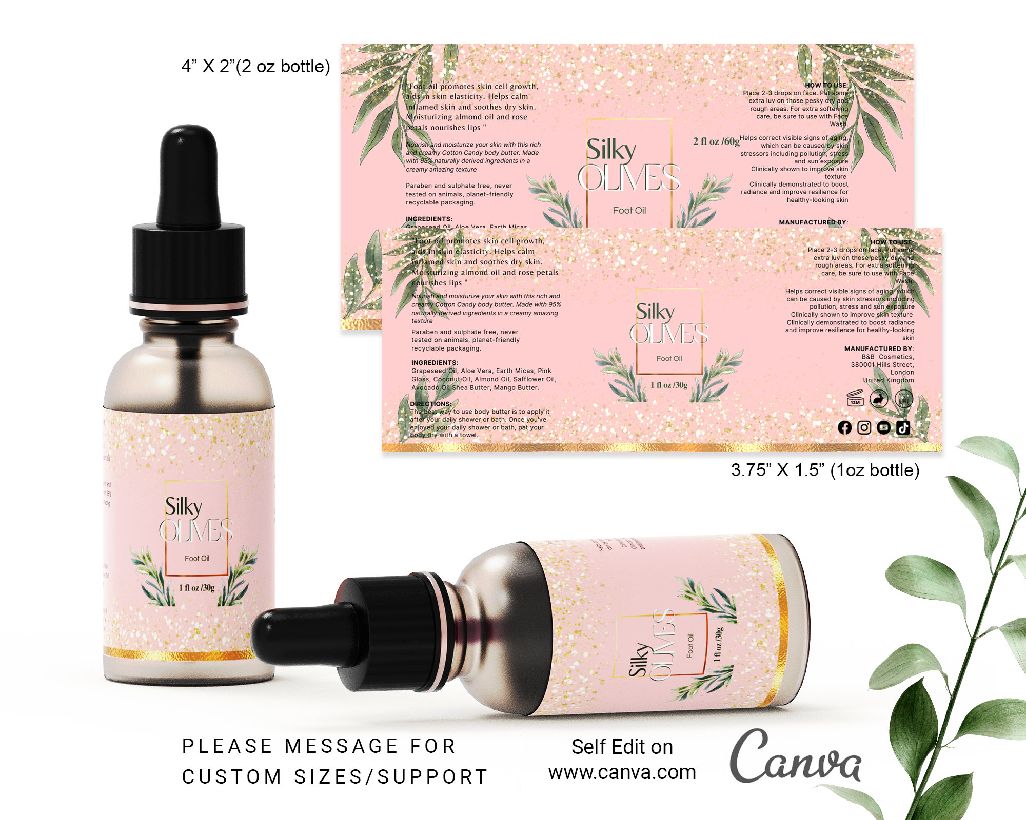 Editable Shea Butter Label Templates- Whipped Shea Butter Labels,4oz ...