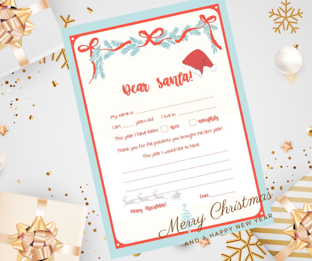 Official Letter to Santa | Kids Christmas Wish List | Dear Santa Wish ...