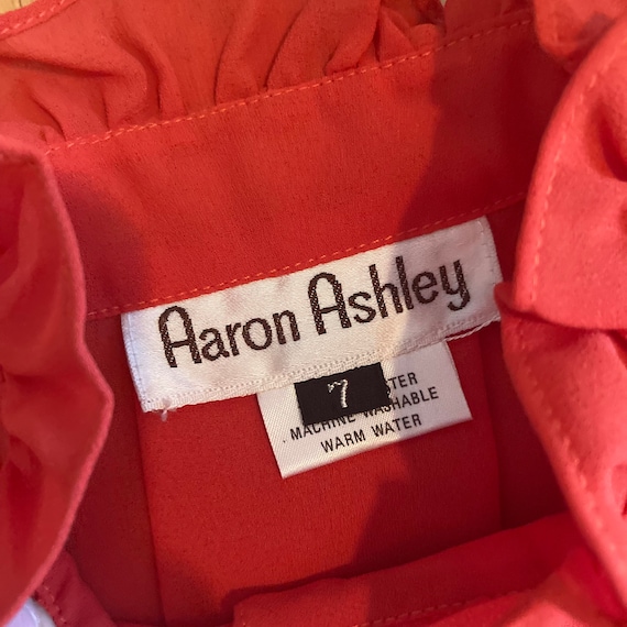 Late 70’s Aaron Ashley Sheer Red Button Up Ruffle Det… - Gem